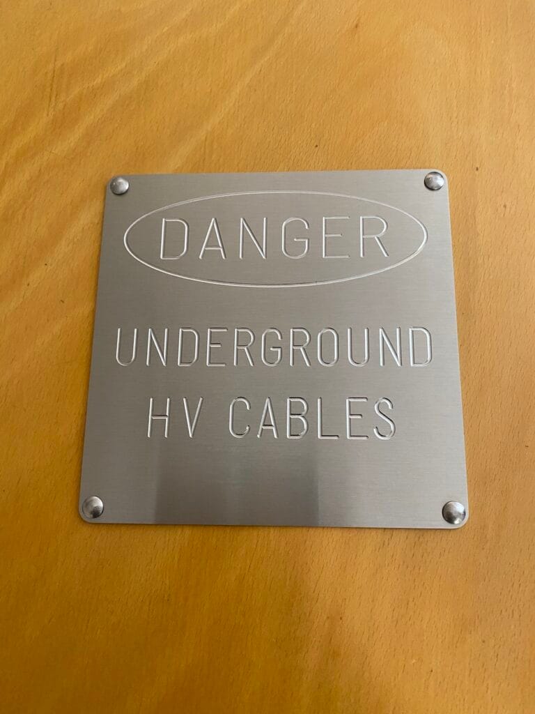 Stainless Steel Marking plates - 200 x 200mm - Danger Underground HV ...