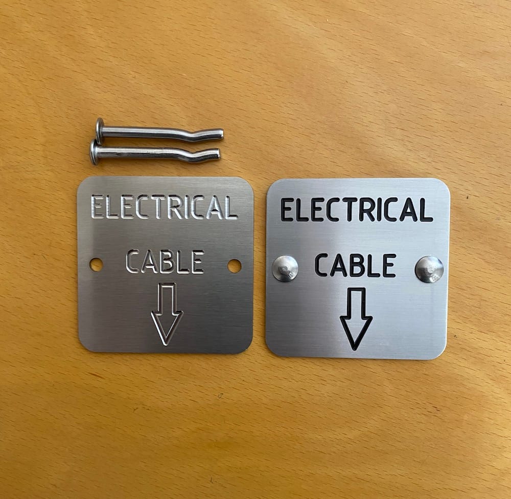 Engraved Stainless Electrical Labels & Markers - Electrical Cable with ...